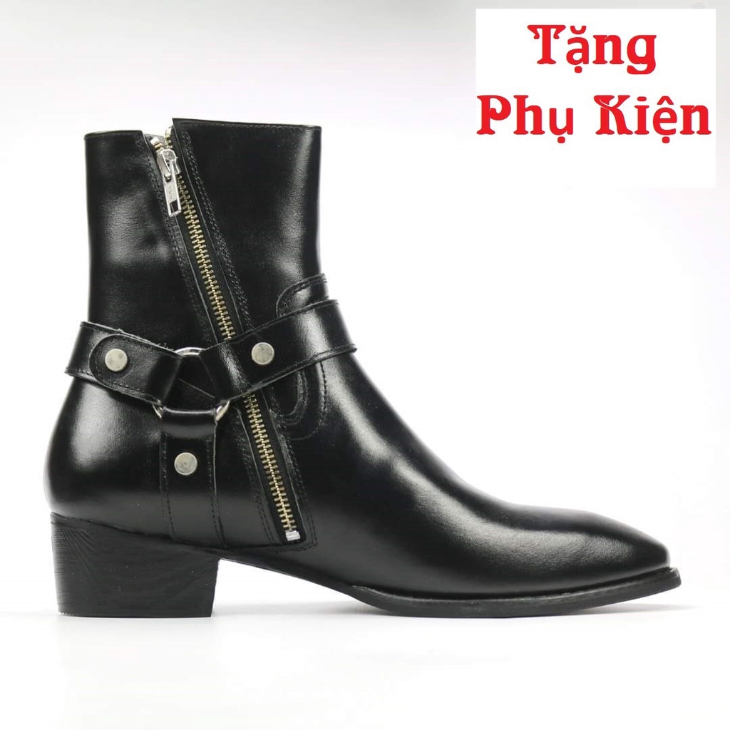 Giày nam Boots da bò kiểu dáng đường phố Hót Nhất. Tặng Phụ Kiện ...