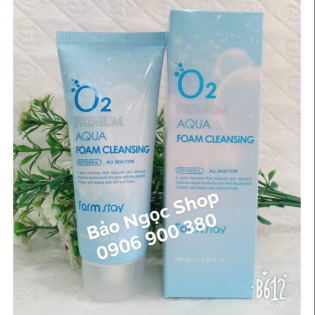Sữa Rửa Mặt Farm Stay O2 Premium Aqua Foam Cleansing | Shopee Việt Nam
