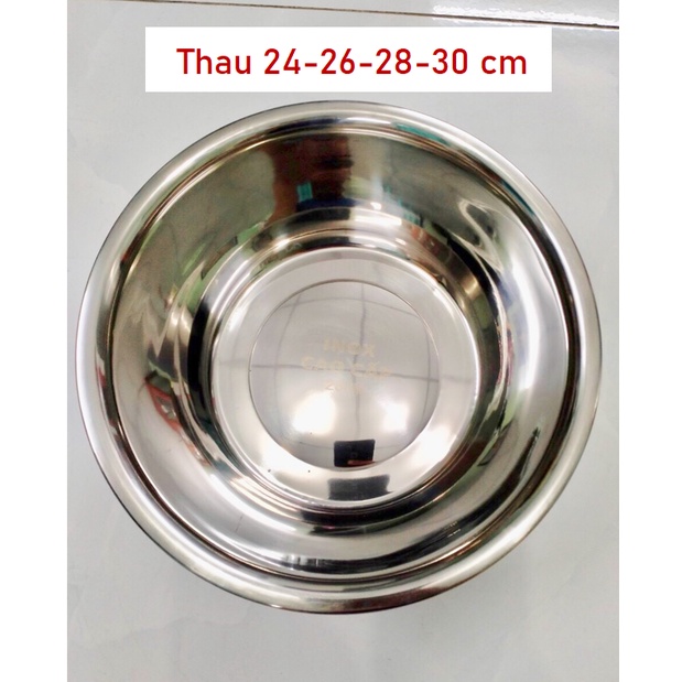 Thau INOX 304 cao cấp, size từ 24-26-28-30 cm | Shopee Việt Nam