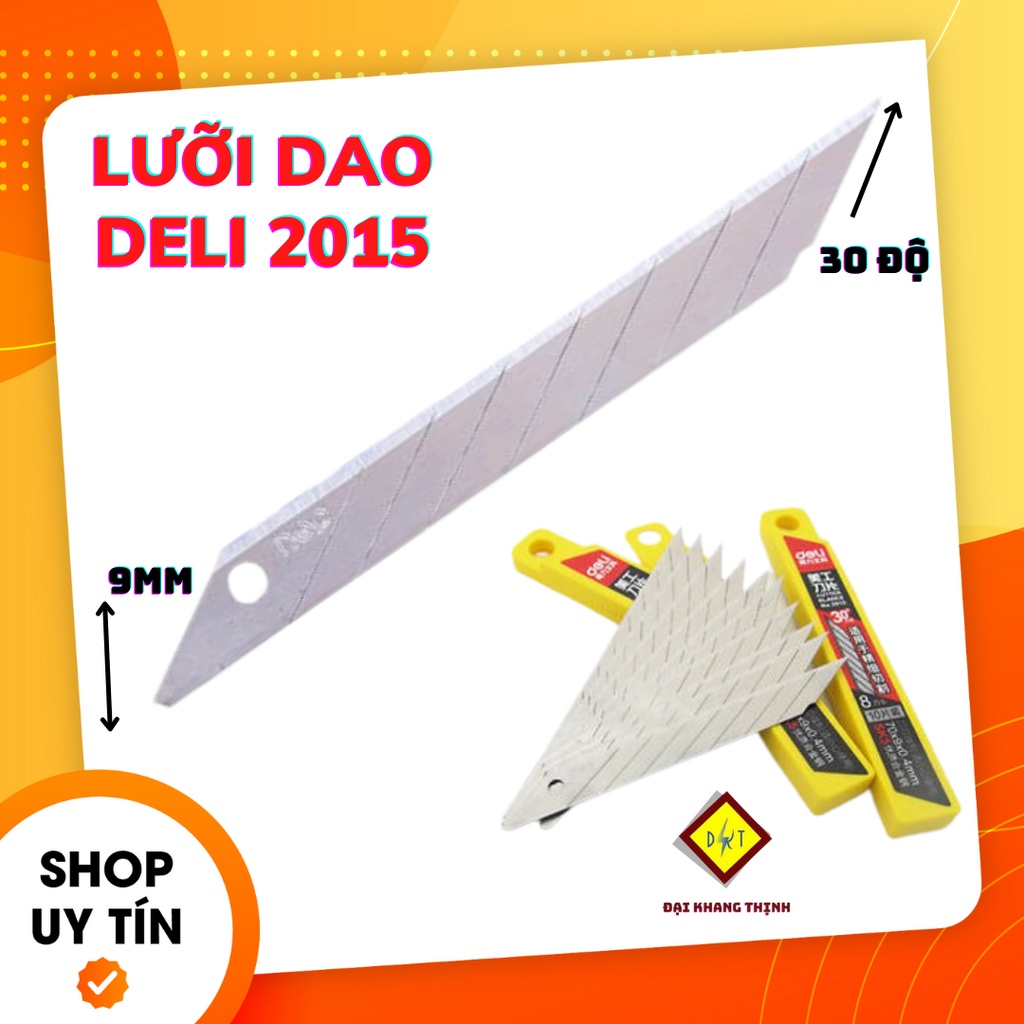 Lưỡi dao rọc giấy Deli 2015 30 độ CHÍNH HÃNG dao trổ giấy 9mm 10 lưỡi ...