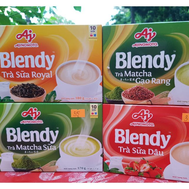 Trà Sữa Blendy Matcha Gạo Rang / Royal / Dâu / Matcha sữa Hộp 10 Gói x 17g (đủ 4 vị best seller ...