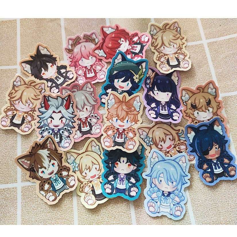 Sticker Genshin Impact 15 mẫu cán màng kim tuyến | Shopee Việt Nam