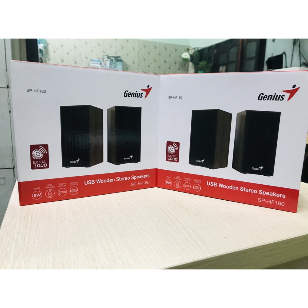 Loa Genius 2.0 SP-HF180 (Vân đen/ gỗ) | Shopee Việt Nam