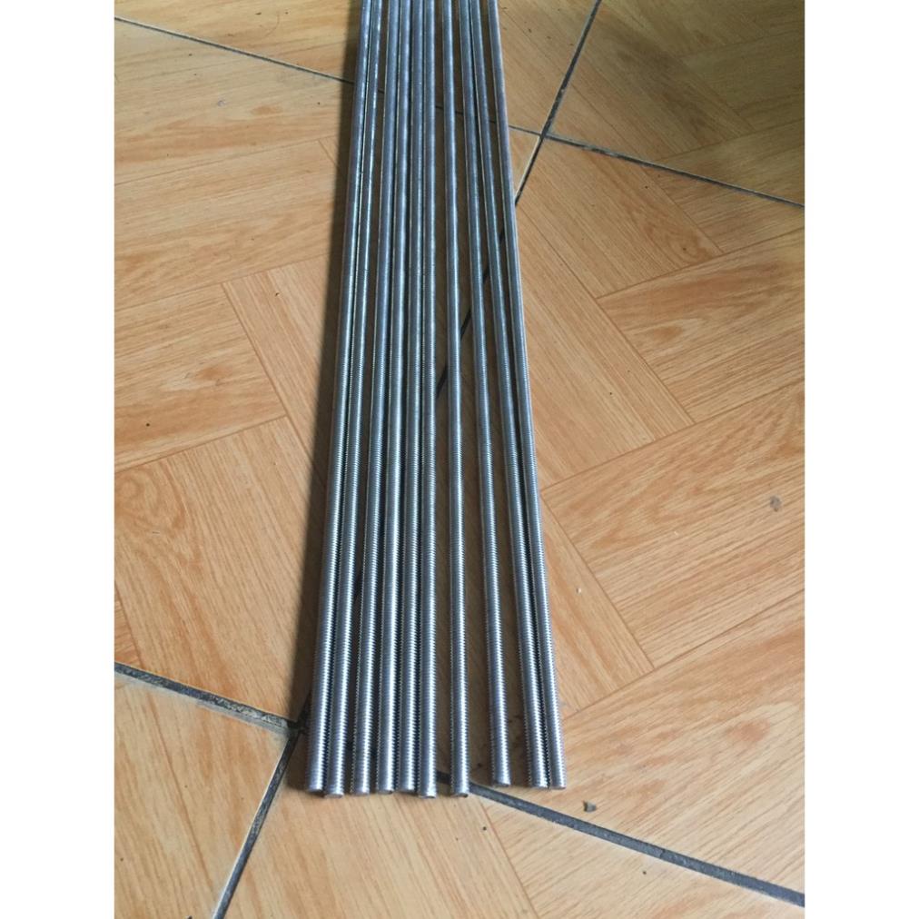 Thanh ren inox-ty ren inox M4,M5,M6,M8,Combo 2 thanh tiêu chuẩn 1m ...
