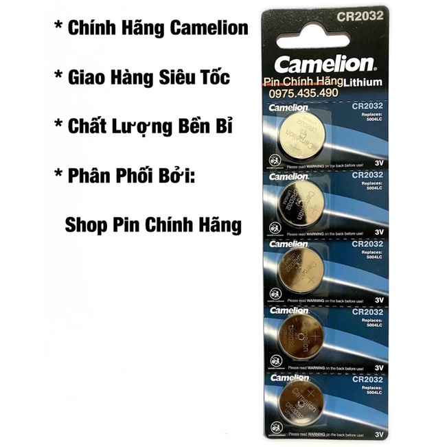 Pin CR2032 Camelion 3V Lithium Chính Hãng Vỉ 5 Viên | Shopee Việt Nam