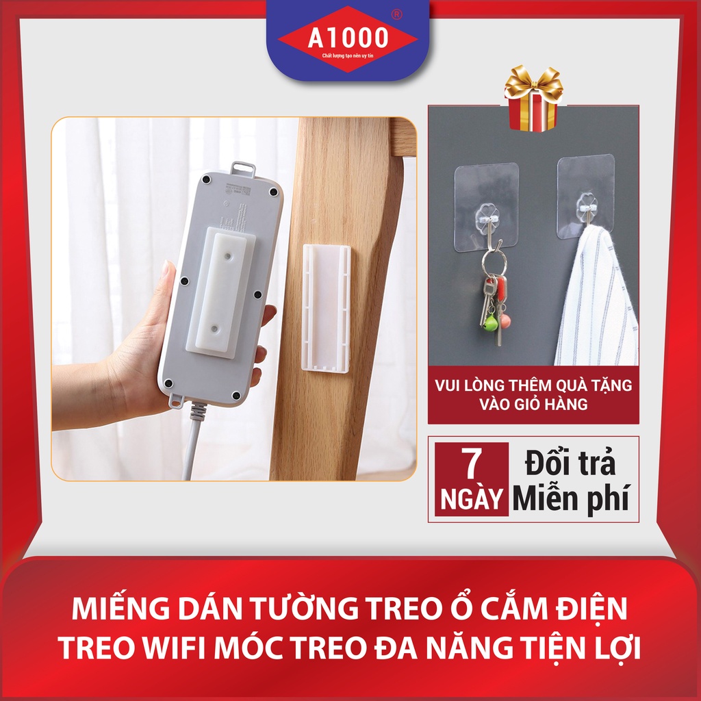 Miếng dán tường treo ổ cắm điện, modem wifi, cố định ổ cắm điện-K1744 ...