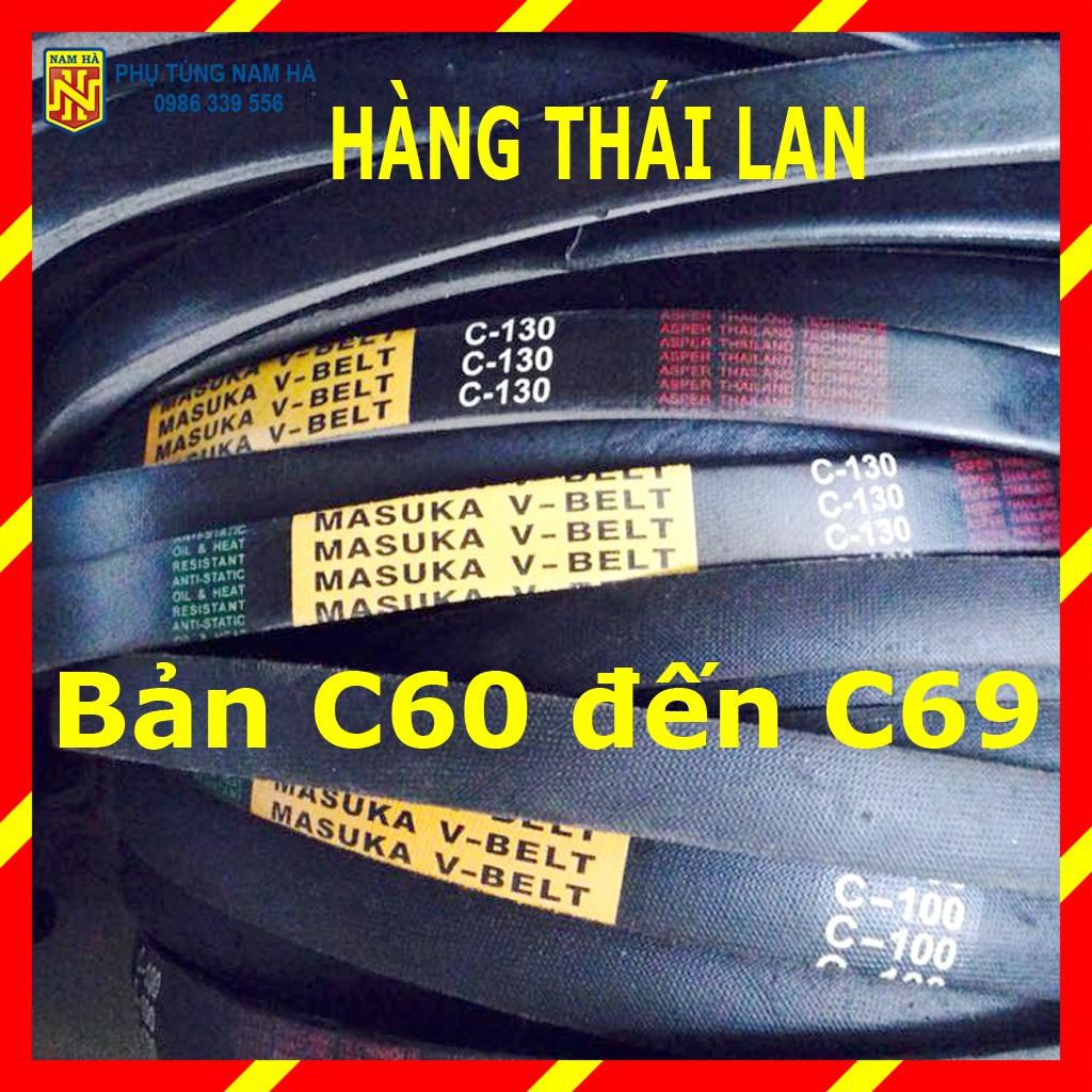 [THAILAND] Dây curoa đai thang MASUKA bản C60, C61, C62, C63, C64, C65, C66, C67, C68, C69 ...