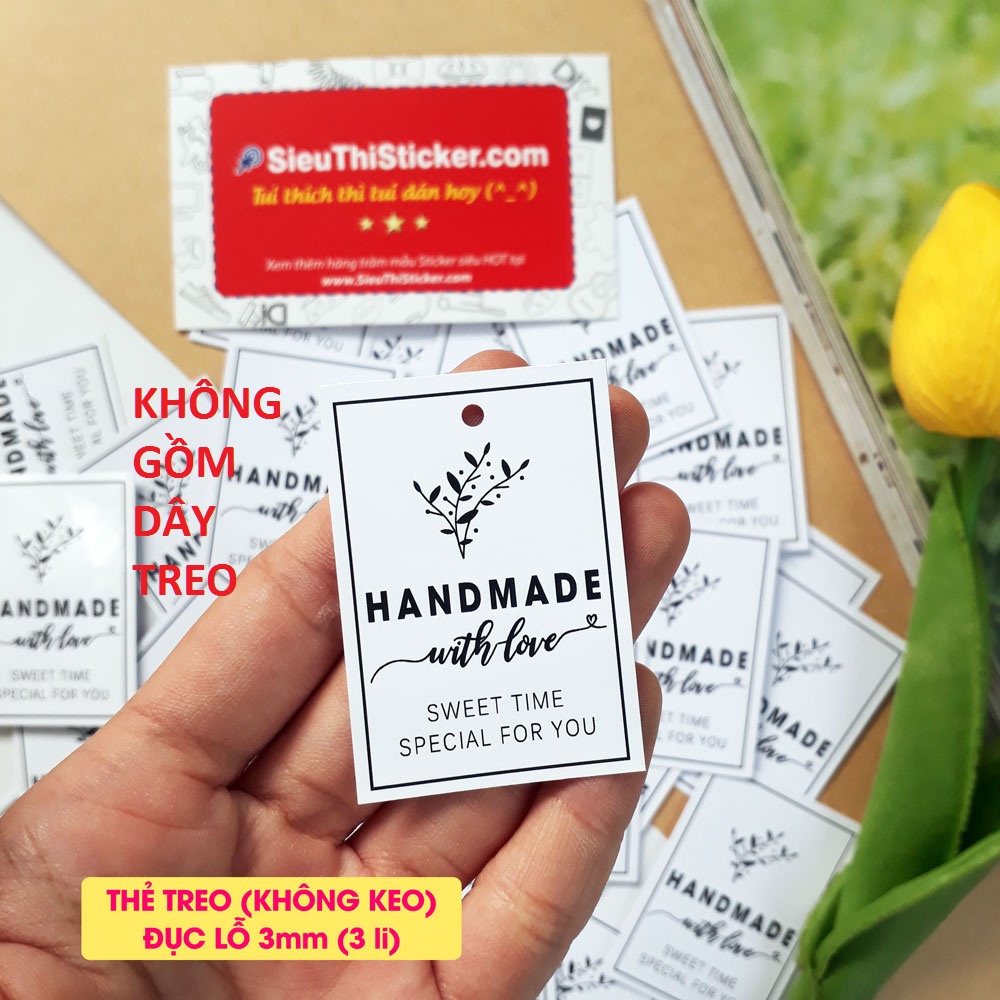 Tem và Thẻ treo(không kèm dây) Handmade With Love Sweet Time Special ...