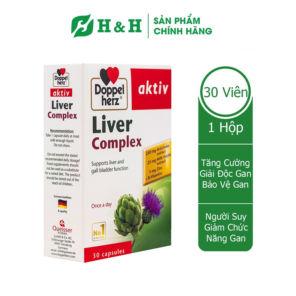 Viên uống Doppelherz Aktiv Liver Complex (30 viên) – Hỗ trợ giải độc và duy trì chức năng gan ...