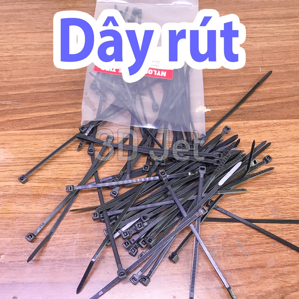 Dây Rút , Dây Rít 3mm 100mm 150mm, bịch 100 dây, day rit, day rut, day ...