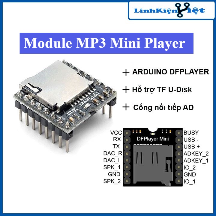 Module mạch mô đun MP3 Mini Player FOR-ARDUINO DFPLAYER | Shopee Việt Nam