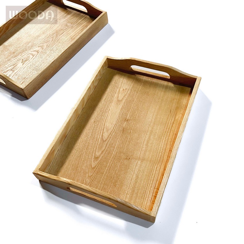 Khay gỗ lớn hình chữ nhật có tay cầm đa năng chất lượng, khay đựng trà ...