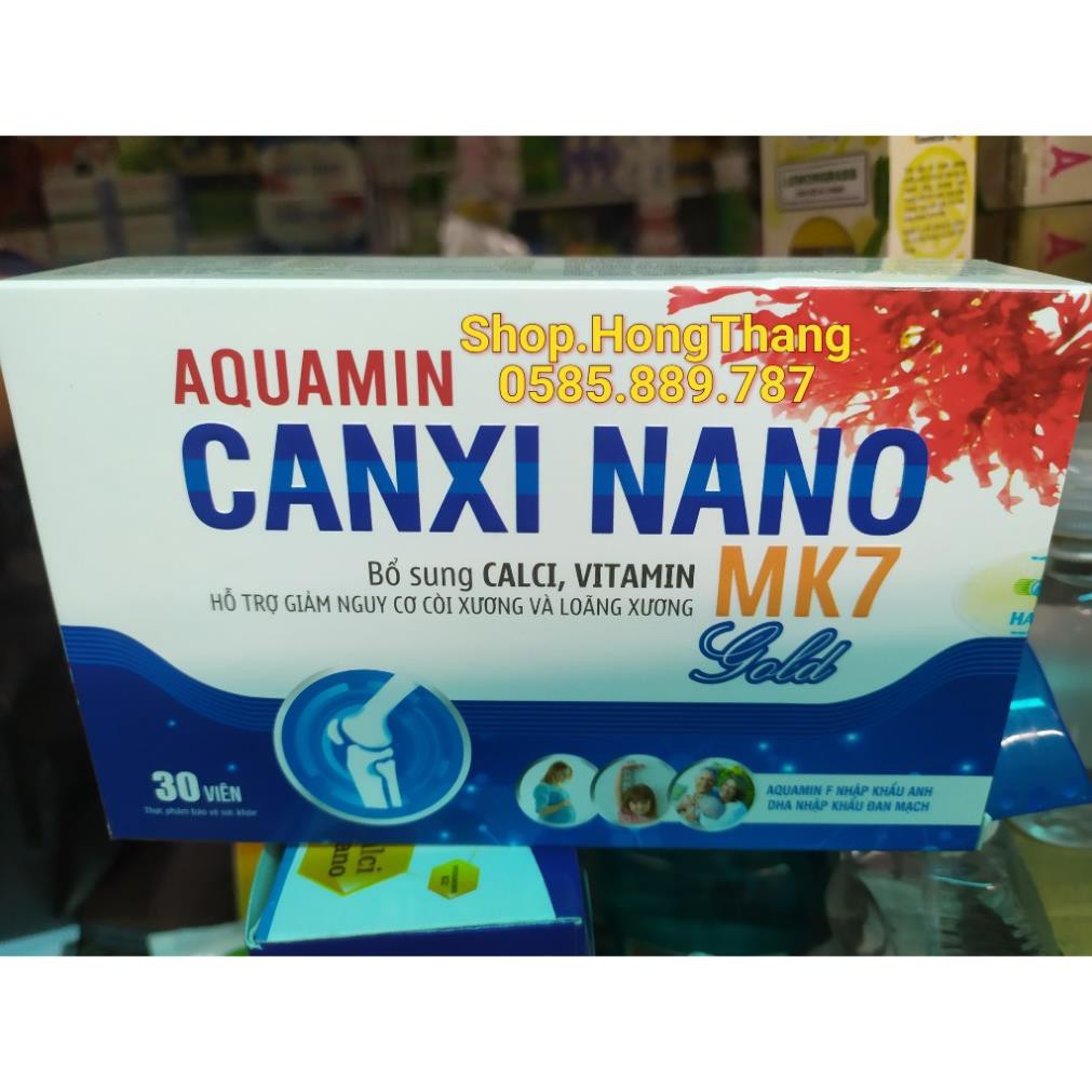 Aquamin Canxi Nano Mk7 gold BỔ SUNG CANXI, chống còi xương, loãng xương hộp 30 viên | Shopee ...
