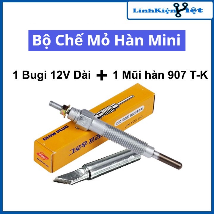 Bộ chế mỏ hàn mini bằng bugi sấy 12v cực chất ( gồm 1 bugi sấy dài và 1 ...