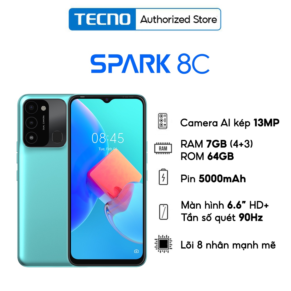 Điện thoại TECNO Spark 8C (4GB/64GB) - Hàng chính hãng | Shopee Việt Nam