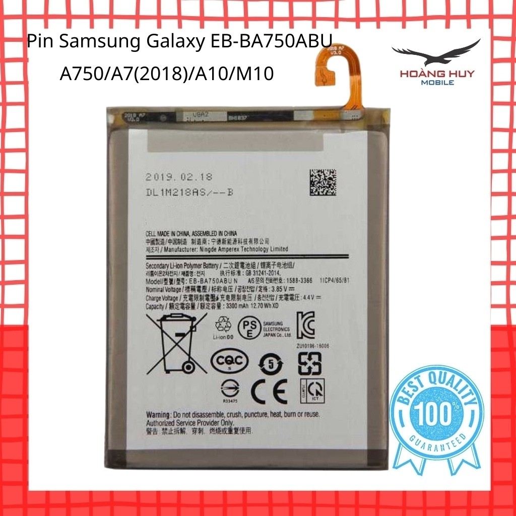 Pin Samsung Galaxy A10 / M10 / A750 / A7(2018) / EB-BA750ABU Dung Lượng ...