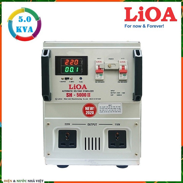 ỔN ÁP LIOA SH-5000 II CÔNG SUẤT 5.0kVA ĐIỆN ÁP VÀO 150V(130V) - 250V ( 100% DÂY ĐỒNG NGUYÊN CHẤT ...