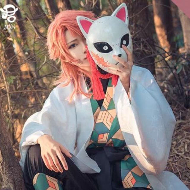 [order] Wig/tóc giả màu cam cosplay Sabito KnY Kimetsu no Yaiba ...