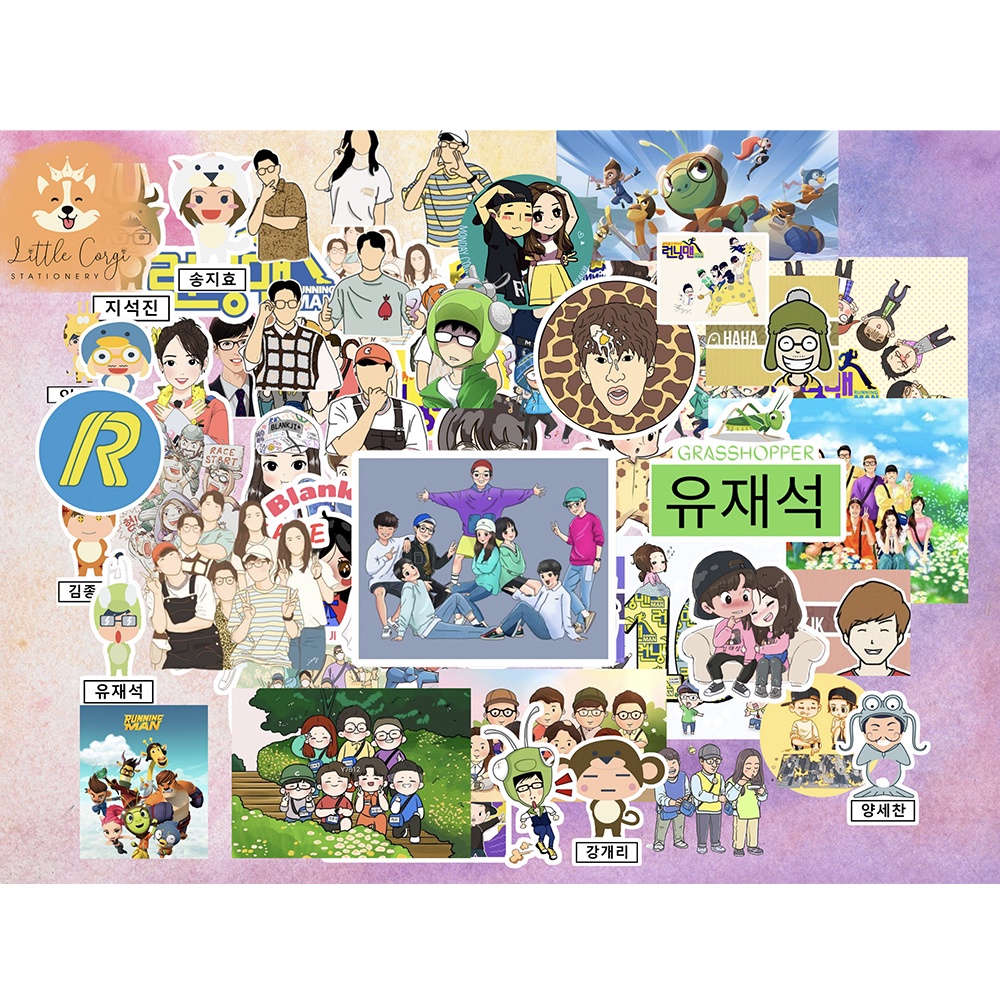 Set 30 hình dán sticker Running Man Hàn Quốc Korean chibi hoạt hình dễ ...