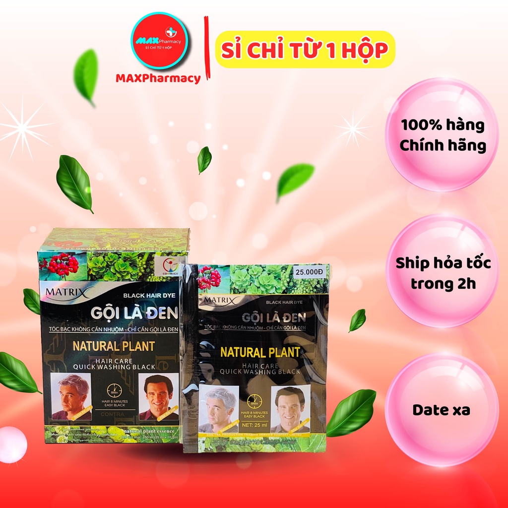 HỘP 10 GÓI Dầu Gội Nhuộm Tóc Gội Là Đen MATRIX Gói 10ml - Maxpharmacy ...