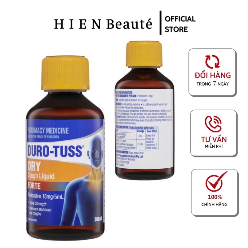 Siro Ho Duro-Tuss Dry Cough Liquid Forte 200ml | Shopee Việt Nam