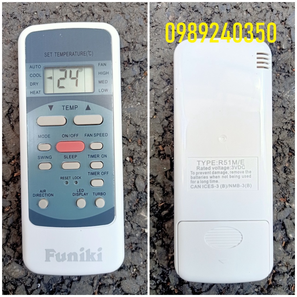 Điều khiển điều hòa Funiki 2 chiều chính hãng R51M/E | Shopee Việt Nam