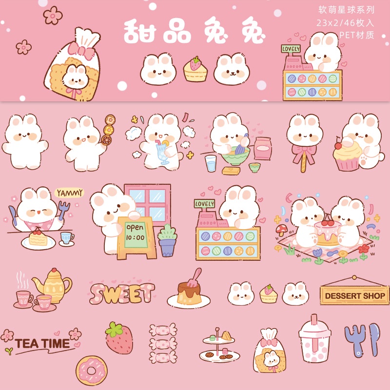 Bộ 40/46 Sticker Thú Cưng Hoạt Hình Nhiều Màu Chống Thấm Nước | Shopee ...