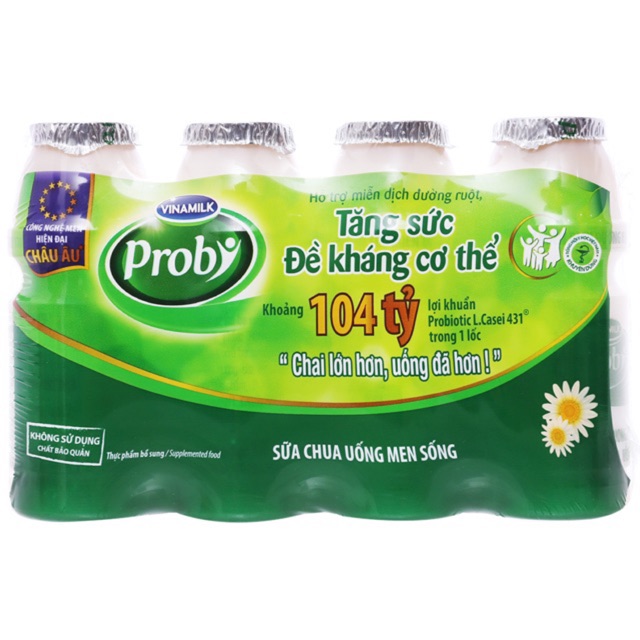 LỐC 4 CHAI SỮA CHUA UỐNG MEN SỐNG PROBI 130ML CÓ ĐƯỜNG/ ÍT ĐƯỜNG/ VIỆT ...