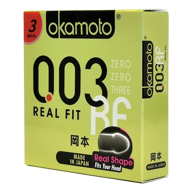 Bao cao su Okamoto 0.03 Real Fit, Mỏng Với Khả Năng Co Rút Giúp Ôm Sát (Hộp 3C) | Shopee Việt Nam