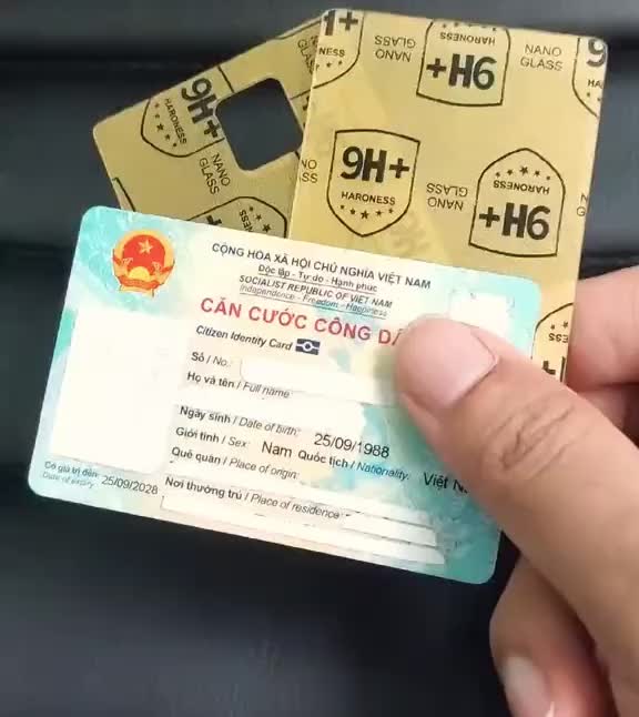 Miếng dán cường lực 9H Nano bảo vệ Căn Cước Công Dân - CCCD/GPLX Giấy phép lái xe khỏi trầy xước ...