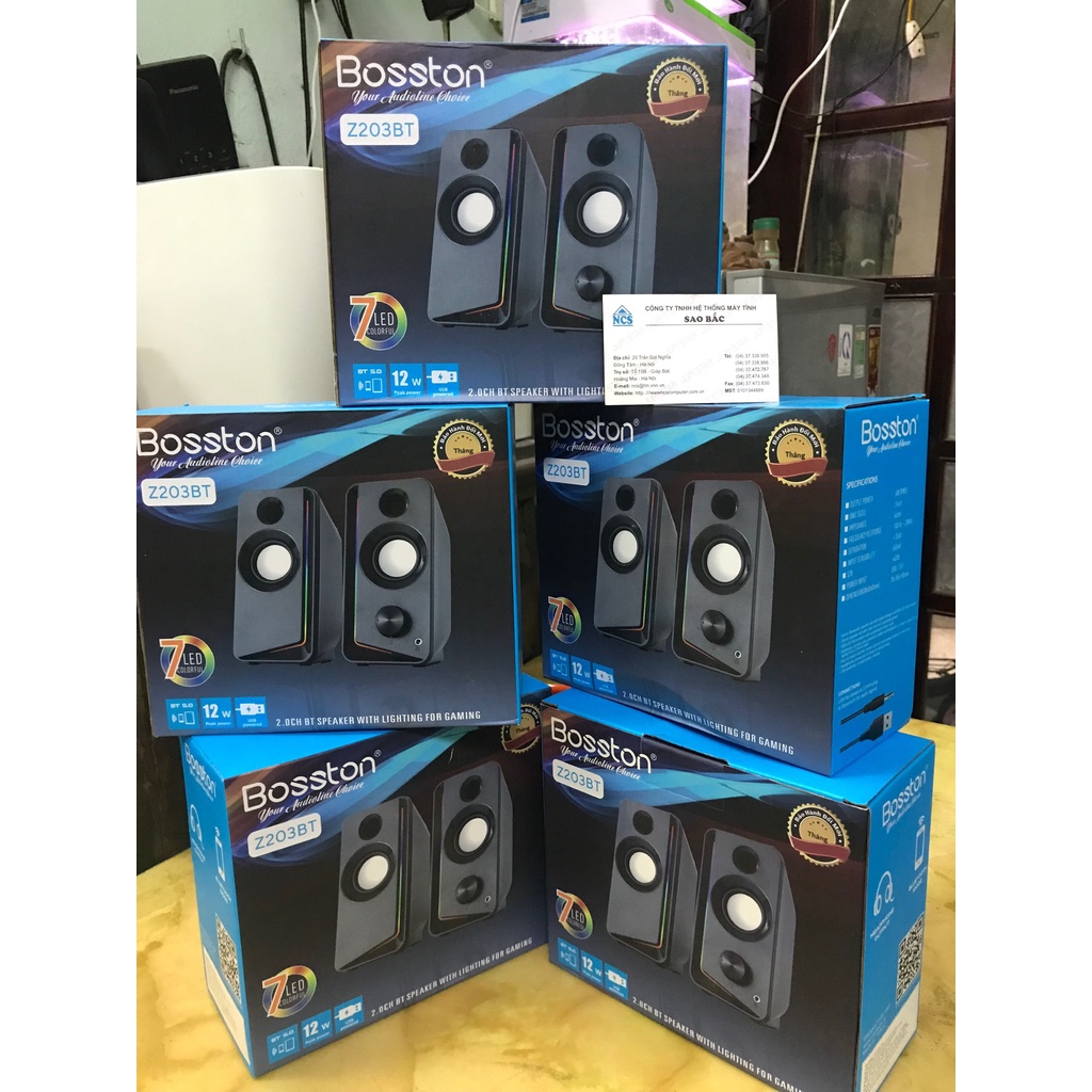 Loa vi tính Bluetooth Bosston 2.0 Z203-BT 7LED- chính hãng mới 100% ...