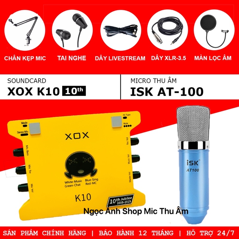 Bộ Sound Card K10, Micro AT100, Tặng Tai Nghe Zin iphon6 - Combo K10 Bản Kỷ Niệm 10 Năm | Shopee ...