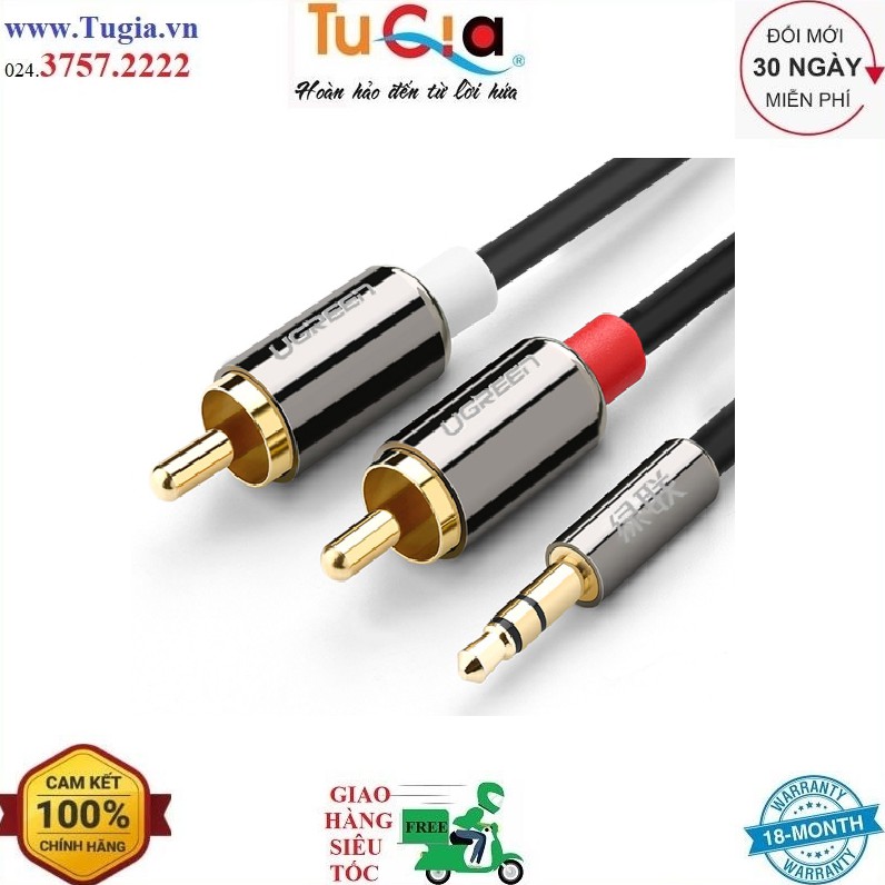 Dây Audio 3,5mm ra 2 đầu RCA (Hoa sen) dài 2M UGREEN AV116 - 10584 - Hàng chính hãng | Shopee ...