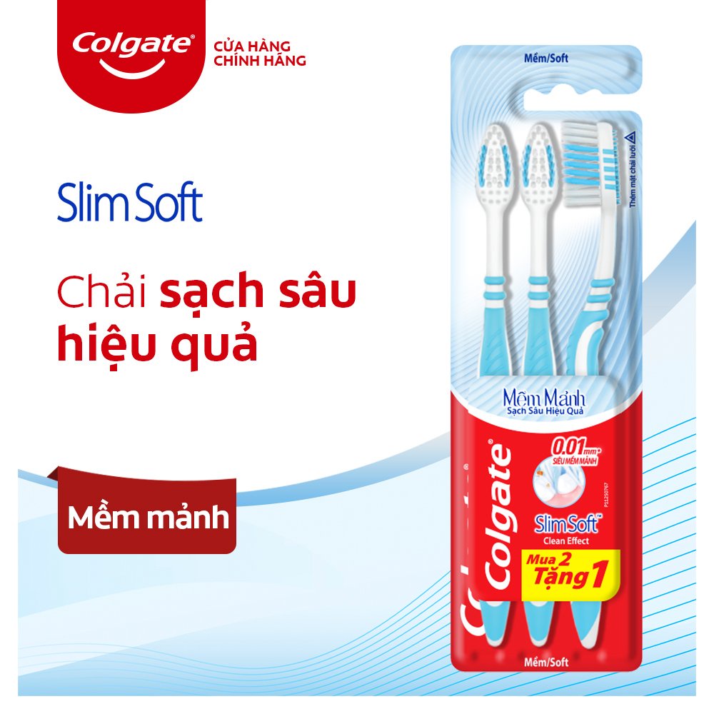 Bộ 3 bàn chải Colgate SlimSoft Deep Clean sạch sâu hiệu quả | Shopee ...