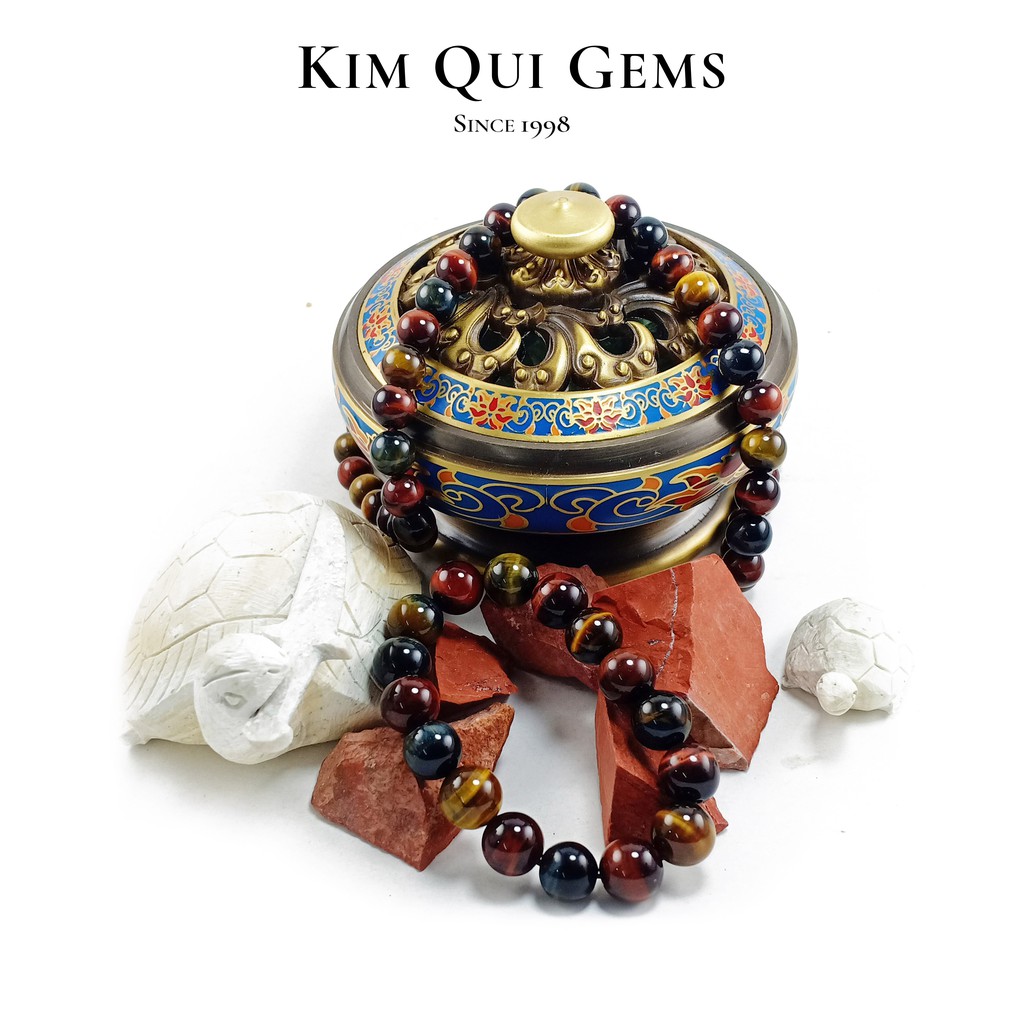 [Kim Qui Gems] Vòng tay Mắt Hổ Tam Tài Phong Thủy | Shopee Việt Nam