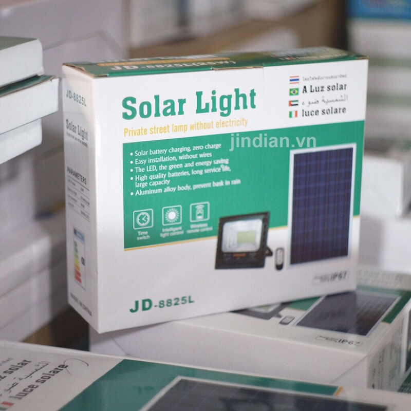 Đèn pha năng lượng mặt trời JD SOLAR (JINDIAN) công suất 25W | Shopee ...