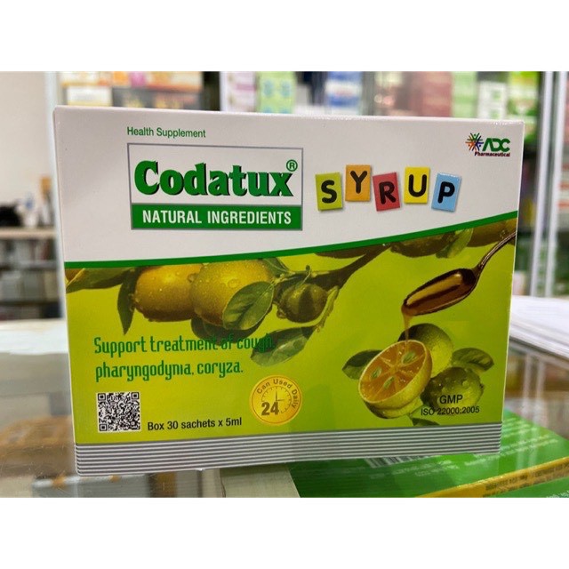 Codatux Syrup giúp giảm ho và viêm họng, hộp 30 gói | Shopee Việt Nam