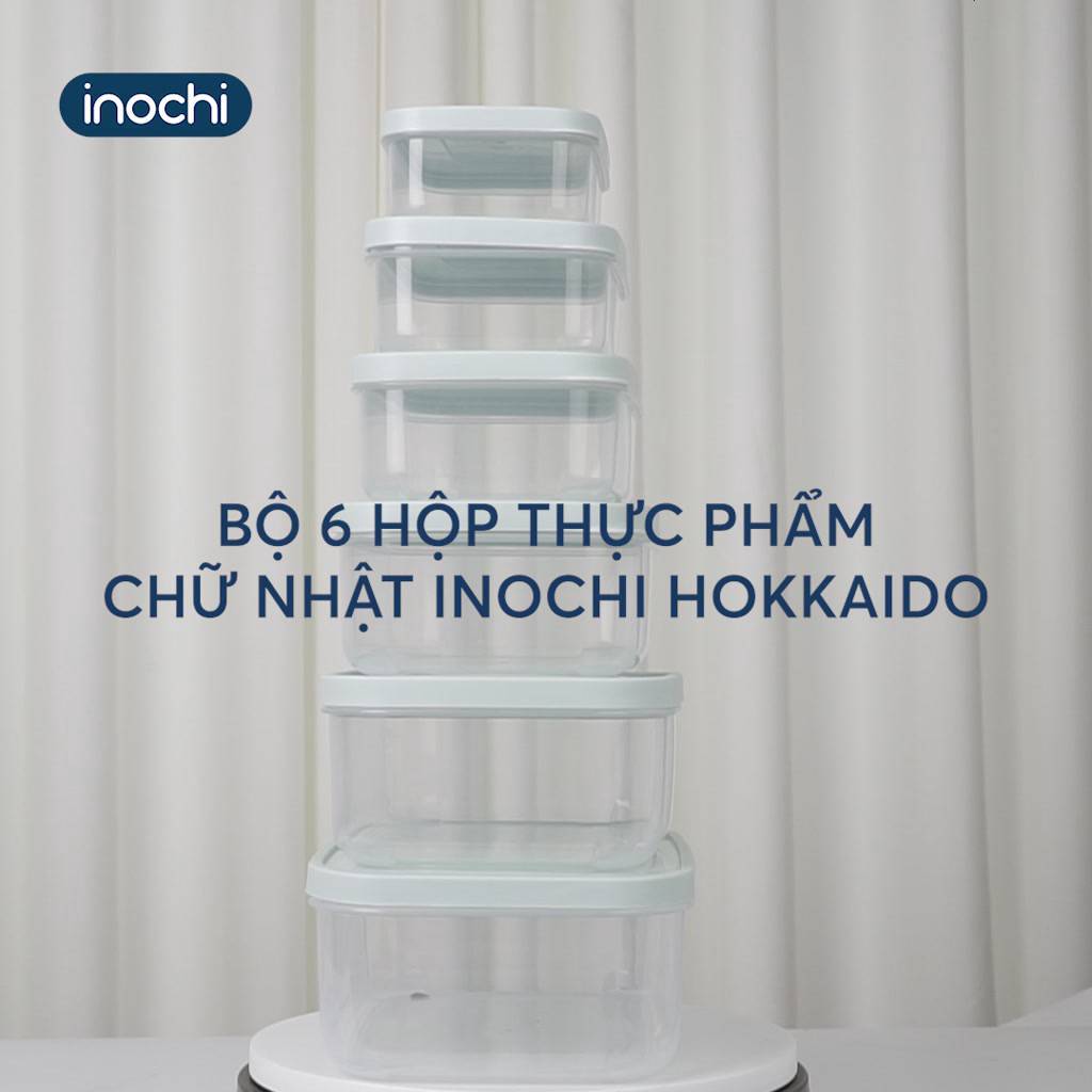 Bộ 6 Hộp Đựng Thực Phẩm Chữ Nhật Inochi: 500-750-1000-1500-2000-2500ml ...
