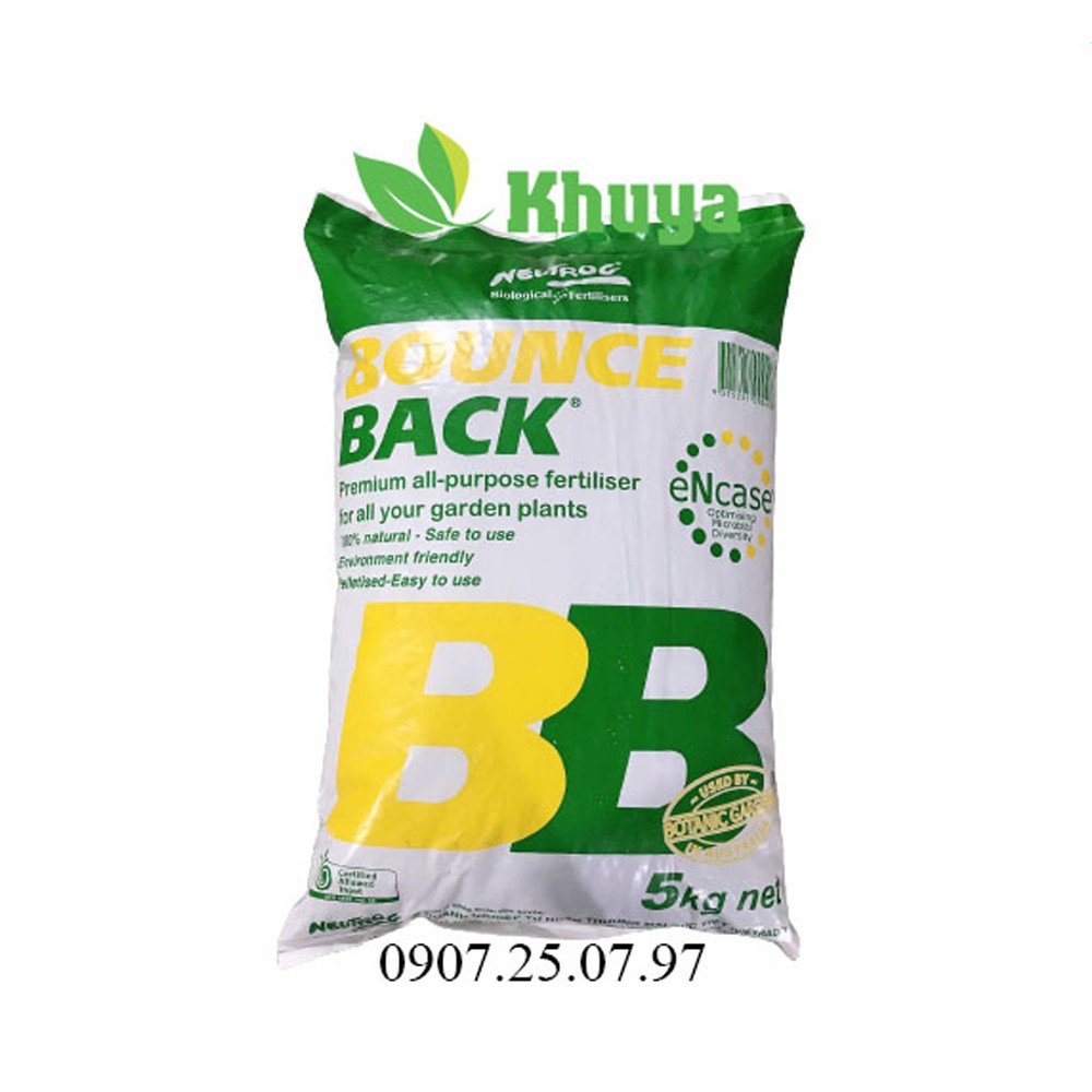 Phân bón hữu cơ Úc RR RAPID RAISER và BB BOUNCE BACK loại 5kg dạng viên ...