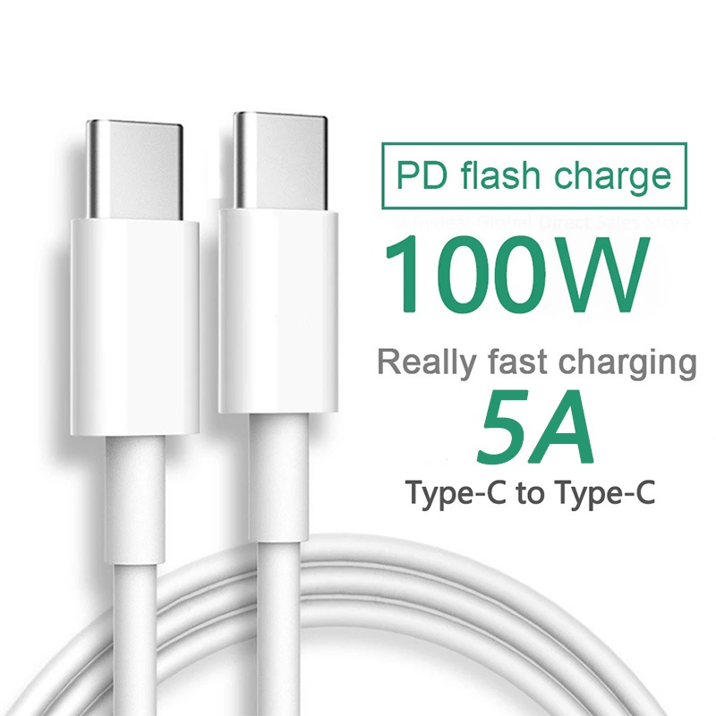 Dây cáp sạc nhanh chuyển đổi USB Type C sang USB Type C 5A 100W 1m/ 2m thích hợp cho Xiaomi ...