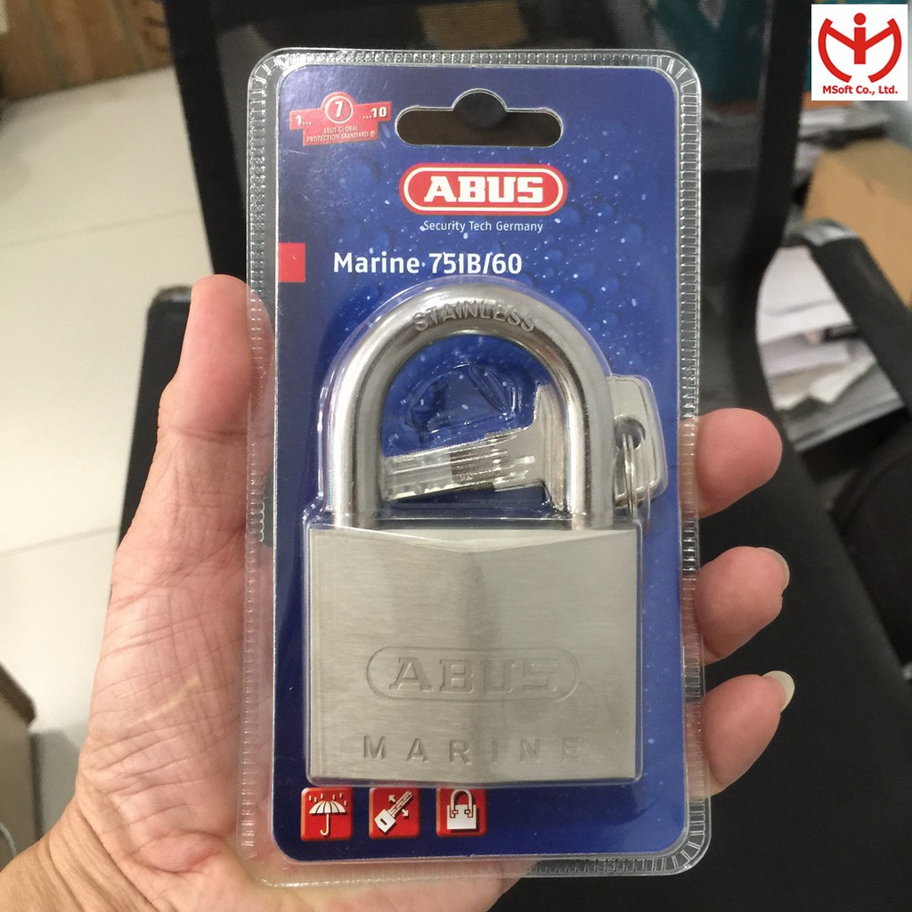 [Hỏa tốc HCM] Ổ khóa chống nước ABUS MARINE 75IB/60 rộng 60mm chịu mọi thời tiết - MSOFT ...
