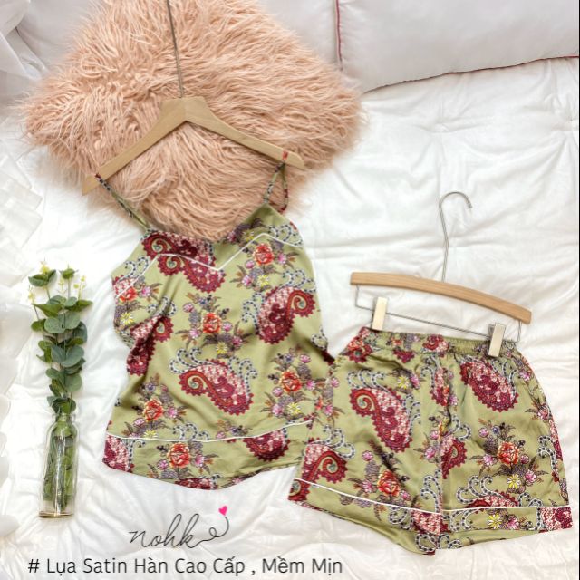 Xả bộ hai dây lụa satin cao cấp nohk | Shopee Việt Nam