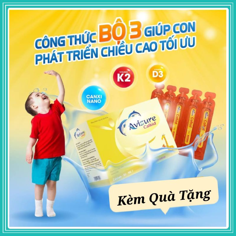 Avisure Calkid Bổ sung Canxi, giúp xương răng chắc khỏe, chiều cao tối đa (Hộp 30 ống) | Shopee ...