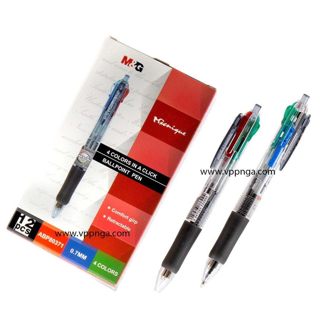 [MUA SỈ GIẢM 10%] Bút bi 4 màu, M&G ABP80371 0.7mm (1 Cây) | Shopee ...