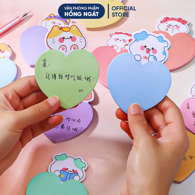 Giấy note hình trái tim, giấy note cute ghi chú dễ thương đẹp nhỏ gọn ...