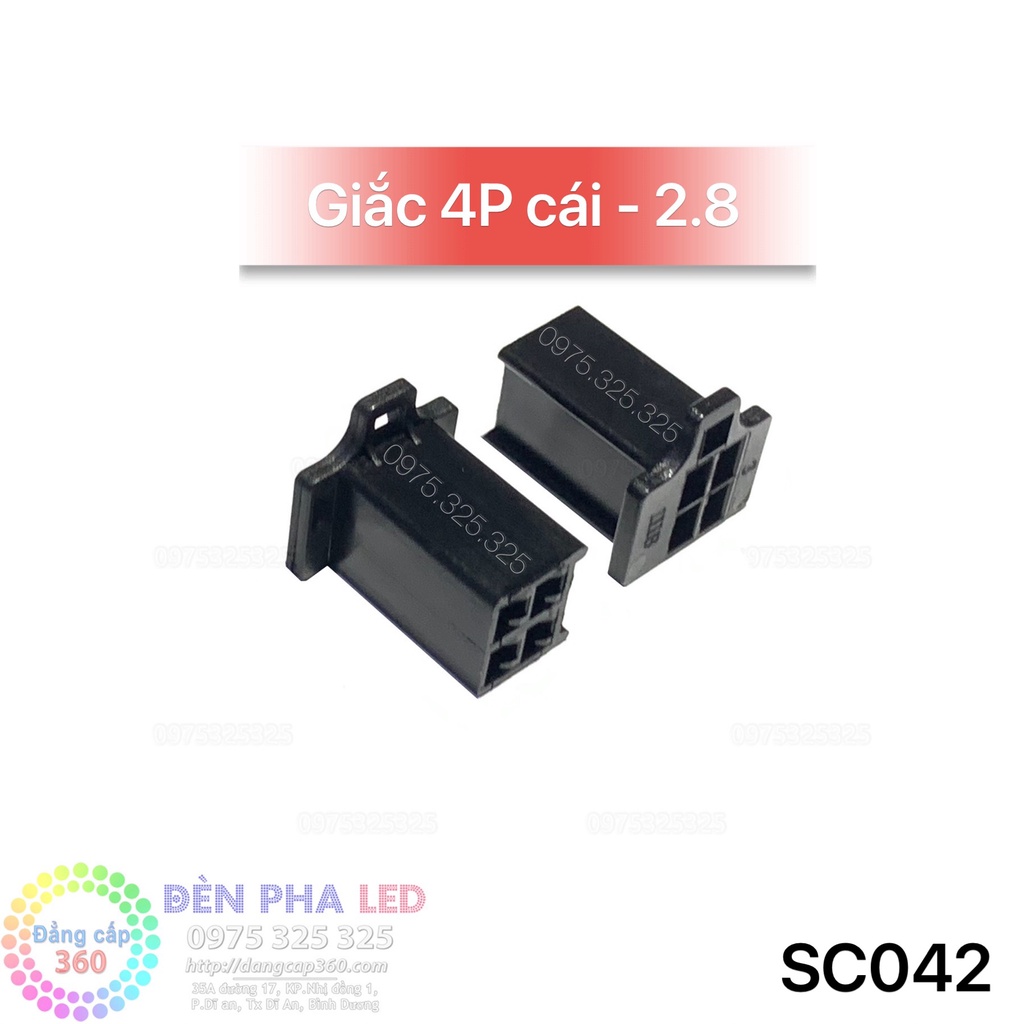 [50 đầu] giắc nhựa 4 lổ 2.8 CÁI - ĐEN , jack 4p pin, dùng cos socket ...