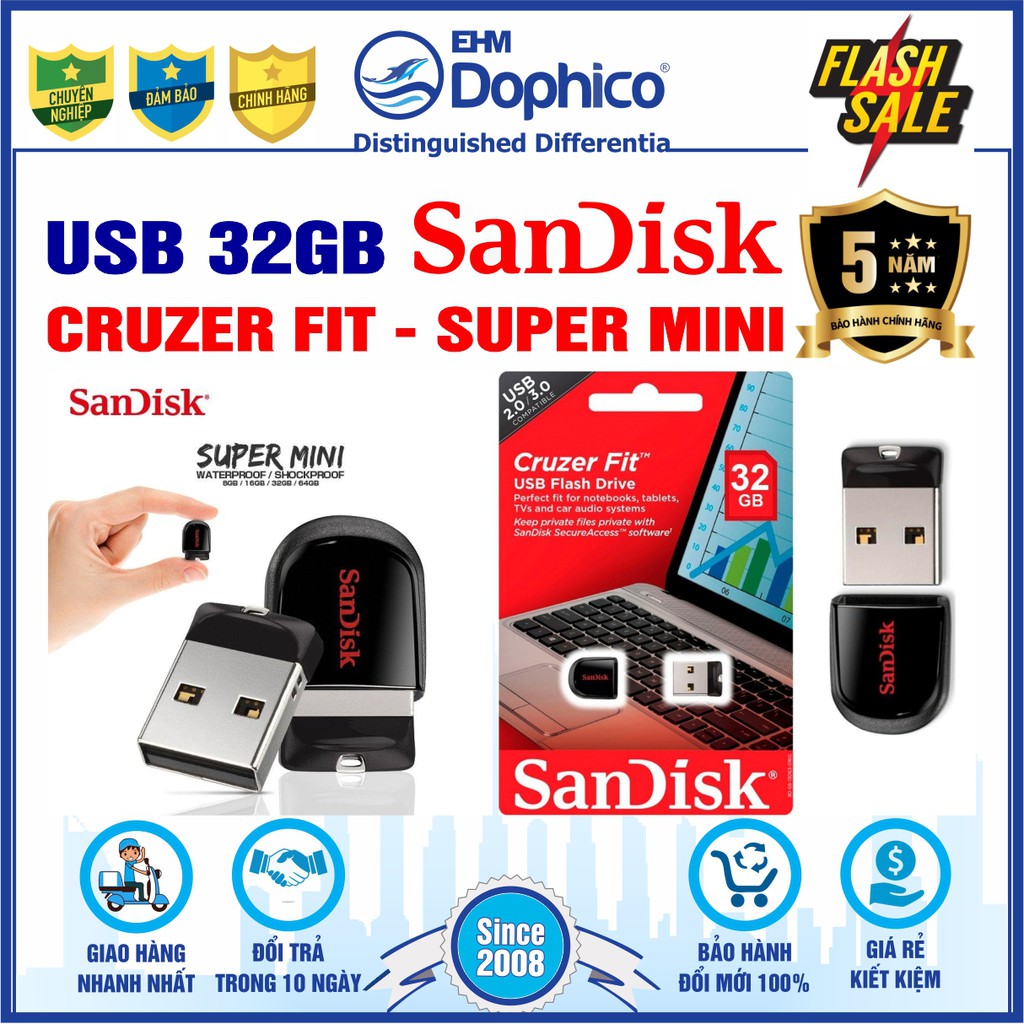 USB SanDisk 32GB Cruzer Fit CZ33 – USB Flash Diver – CHÍNH HÃNG – Bảo ...