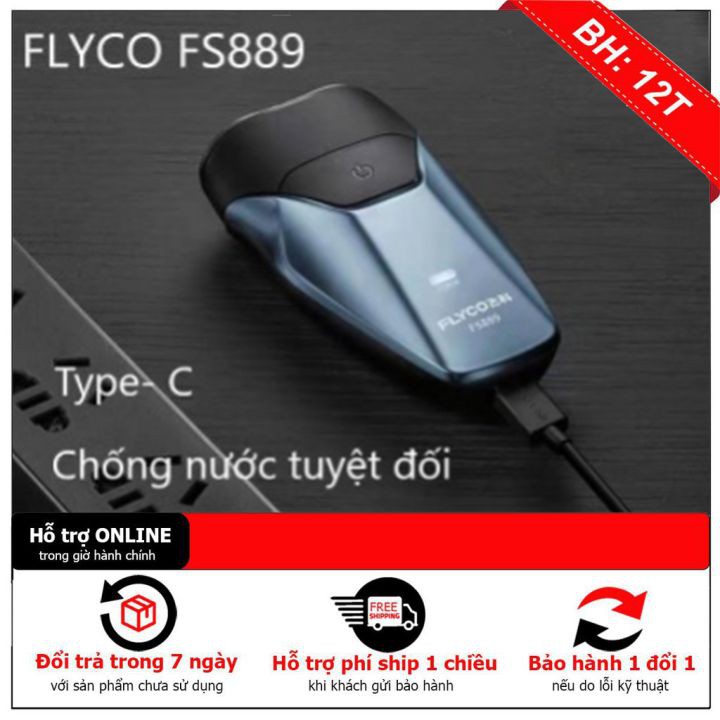 [Bảo Hành 1 Đổi 1] Máy Cạo Râu Flyco FS889 - Lưỡi Dao 2 Đầu I Flyco FS887 FS888VN FS889VN 888 ...