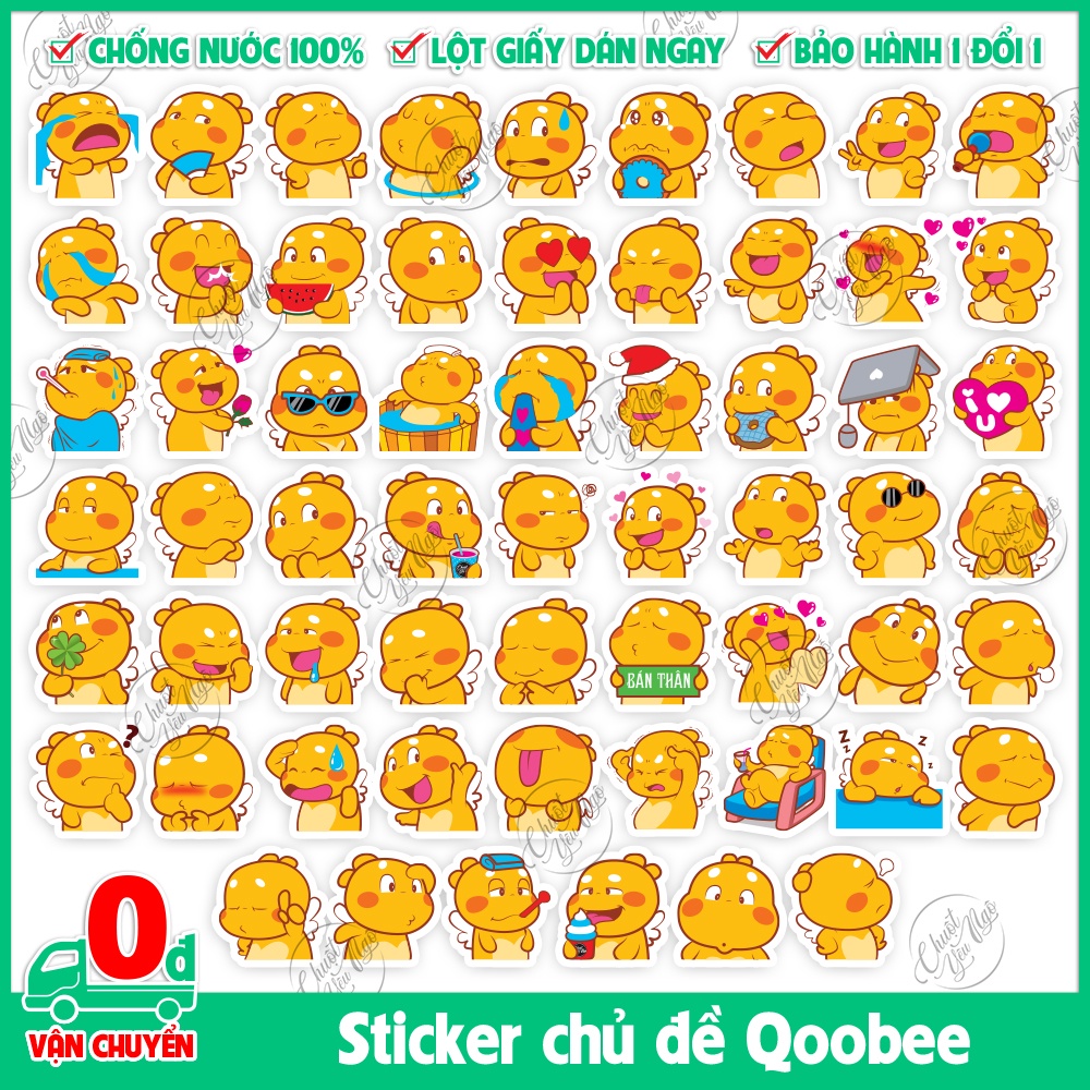 Combo 100 sticker RỒNG VÀNG lai ong biểu cảm dễ thương không trùng dán ...