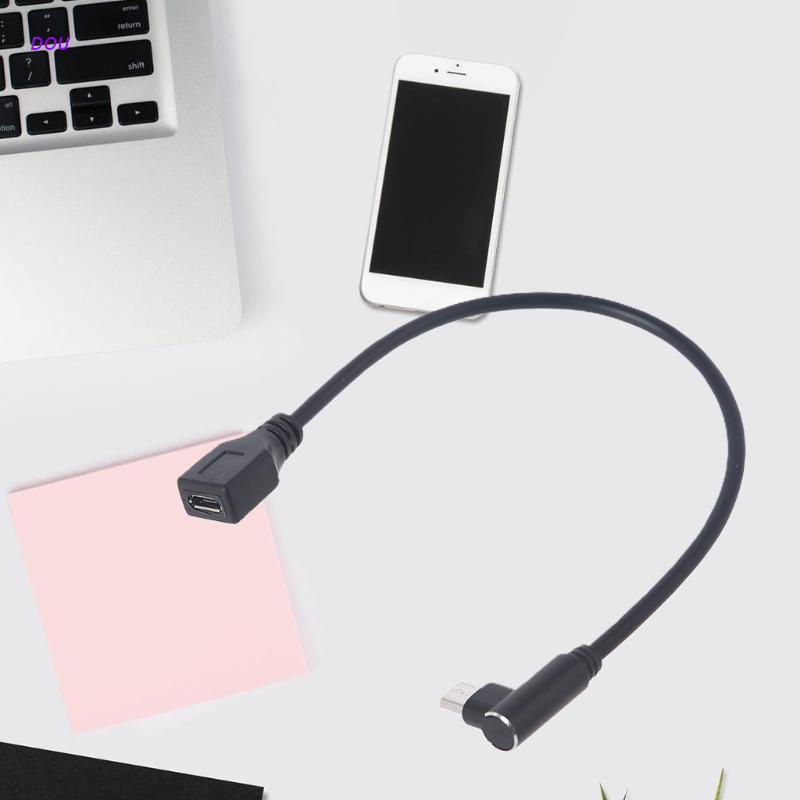 Dây cáp nối dài Micro USB đầu khuỷu tay bằng kim loại màu đen di động ...